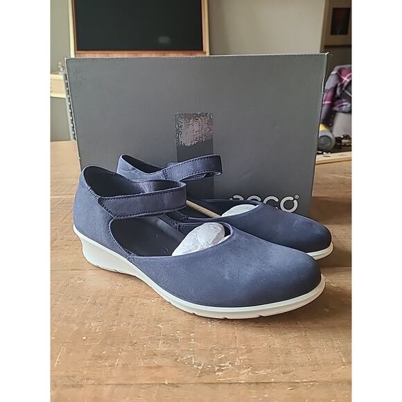 Ecco | Shoes | Ecco Felicia Womens Mary Jane Wedge Shoe 775 Us 38 Blue ...